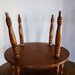 vintage round wood end table 2 tier colonial drum table