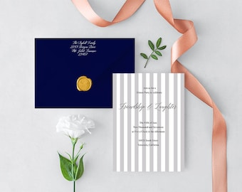 Stripe invitation | Etsy