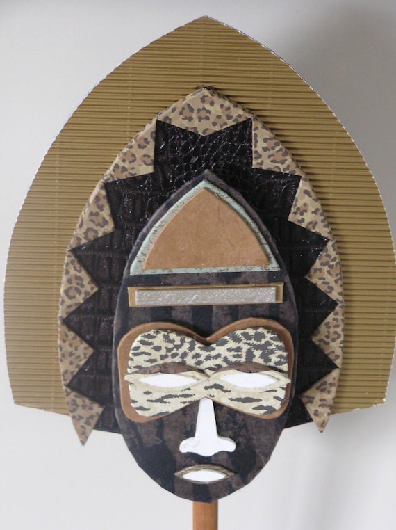 African mask made of cardboard