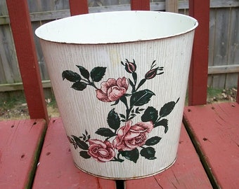 Vintage trash can | Etsy
