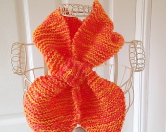 Pull Through Scarf Knitting Pattern Easy Ascot Neck Warmer