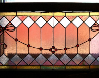 Antique stained glass window | Etsy