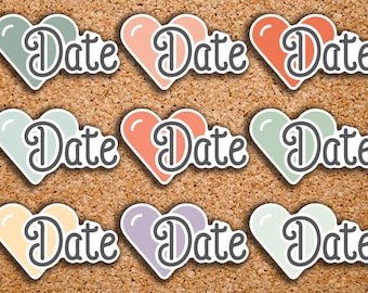 Redhead couple date night Stickers for planner calendar