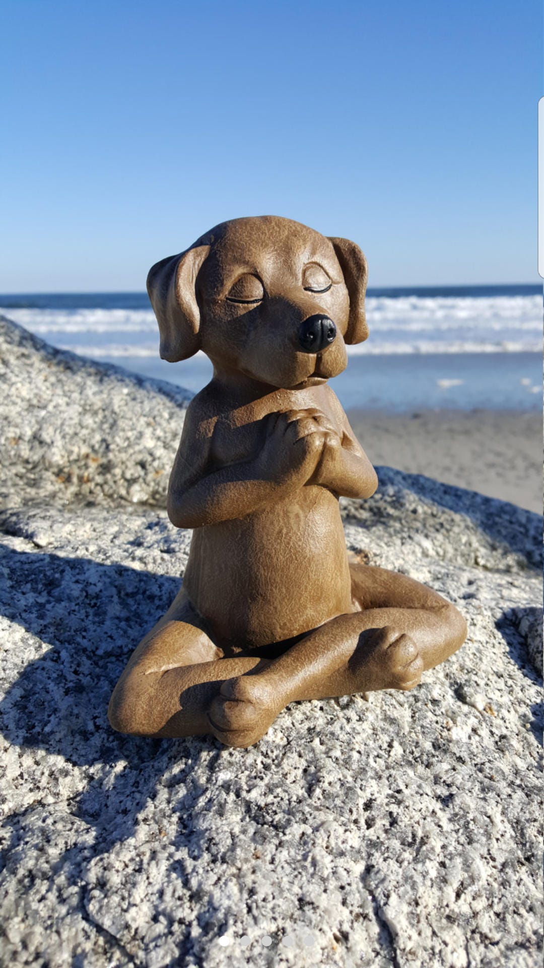 Dog Buddha Statue Brown Dog Memorial Meditating Dog Zen