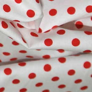 Red polka dot fabric | Etsy