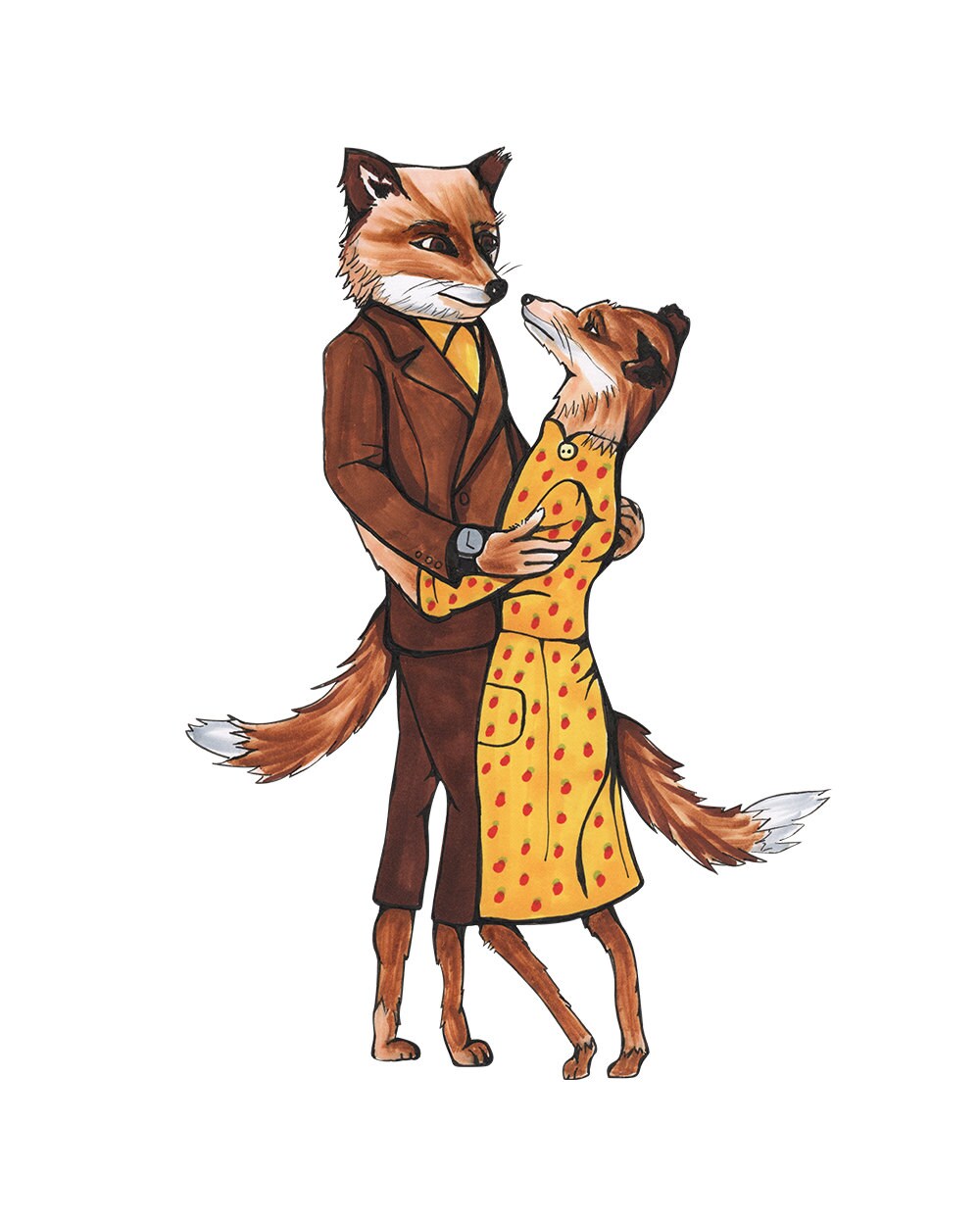 Mr. and Mrs. Fox Fantastic Mr. Fox PRINT of an original