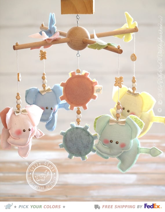 Elephant Baby Crib Mobile Elephant Crib Mobile Girl