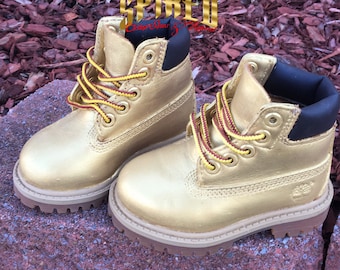 Painted timberlands | Etsy