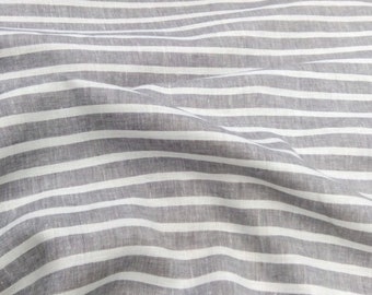 Striped linen fabric | Etsy