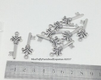 6 Unique Key themed Wine Charms Keys Heart Success Keys