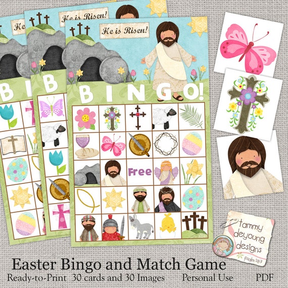 Easter Bible Bingo Religious Easter Printable Sunday School