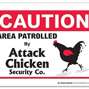 Chicken warning sign | Etsy