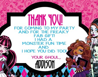 Monster high card | Etsy