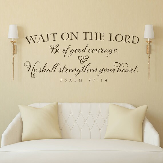 Items similar to Scripture Wall Decal - Christian Wall Decor - Wait on ...