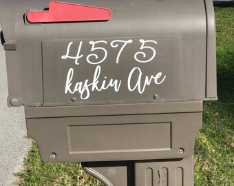 Two Mailbox decals with last name and address Vinyl Wall Art