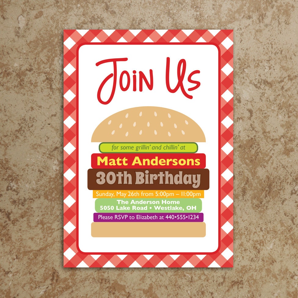 Birthday Cookout Invitations