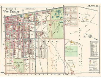 Geological Map of Chester County PA 1880 Reproduction