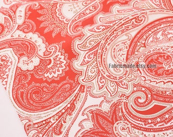 Red paisley fabric | Etsy
