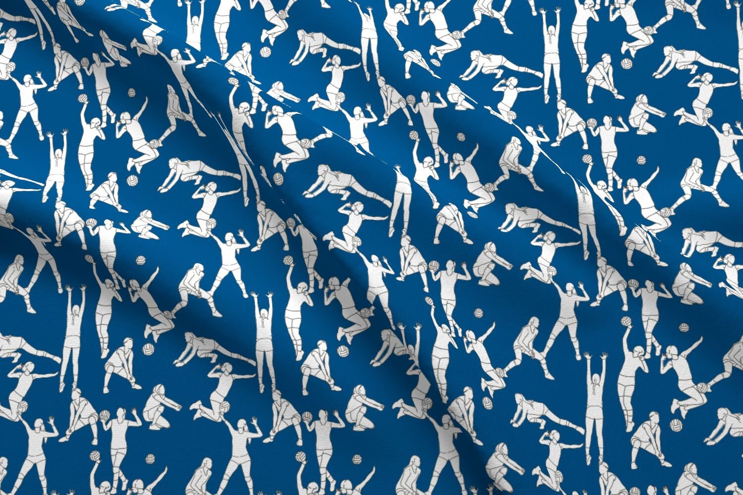 Navy Girls Volleyball Fabric Volleyball On Navy By