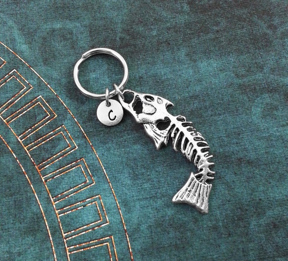 Fishbones Keychain LARGE Fish Bones Keychain Personalized