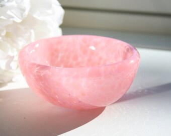 Pink glass bowl | Etsy