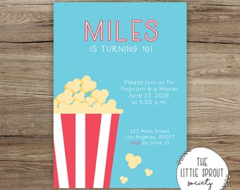 Popcorn invitation | Etsy