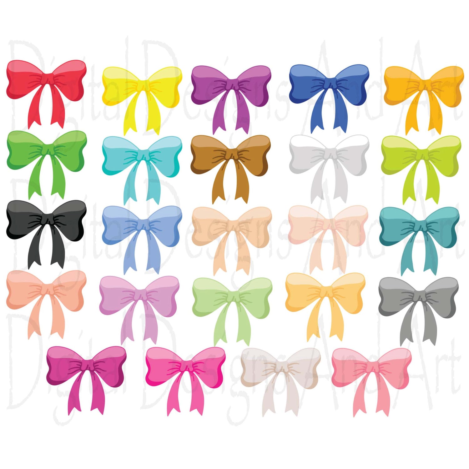 Colorful bow clipart Ribbon bows clip art Colorful ribbon