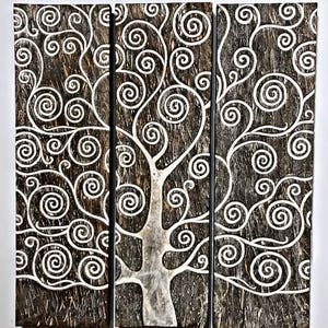 Carved wood panel | Etsy