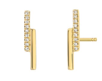 Diamond initials earring studs initial earrings personalized