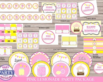 Pink Lemonade Digital Paper Pink Lemonade Party