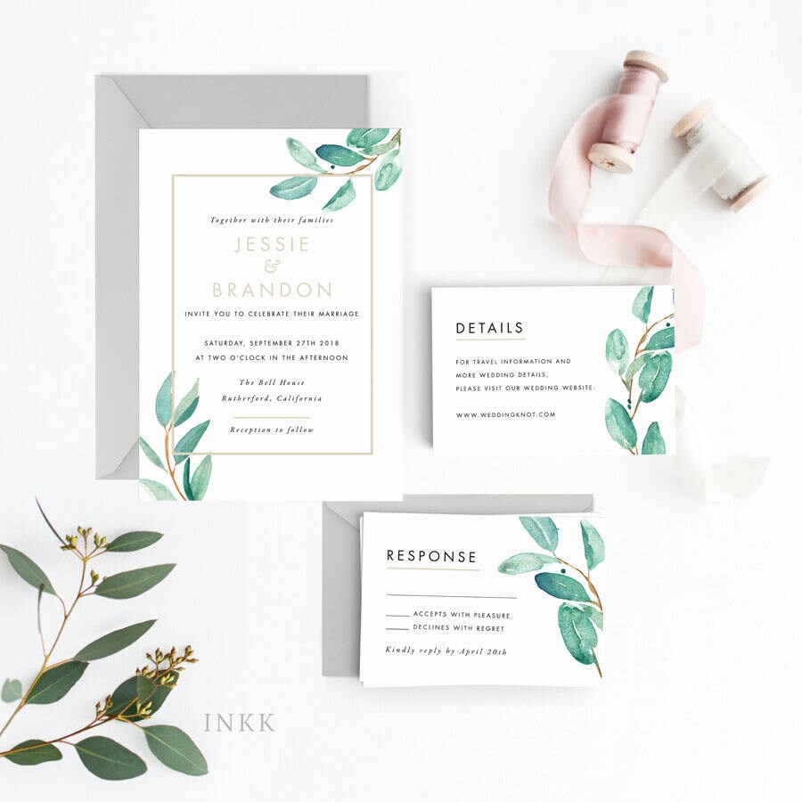 Botanical Wedding Invitation Suite Wedding Invitation