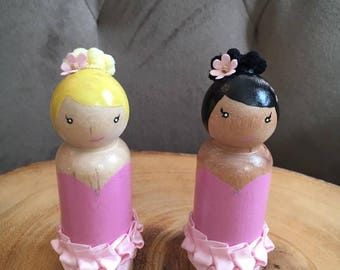 Cute little SPA Girls Blonde Black hair Clip Art Set