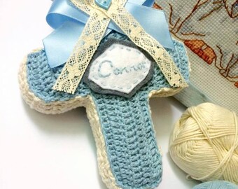 Knitting PATTERN for Cross Pocket Prayer Square & Gift Tag
