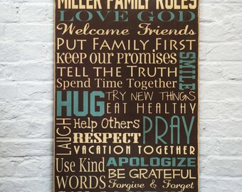 Family values sign | Etsy