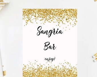 Sangria Bar Sign Printable Sangria Drinks Table Sign Wedding