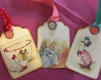 Animal Picnic/VINTAGE Fun Postcard DIGITAL Illustration