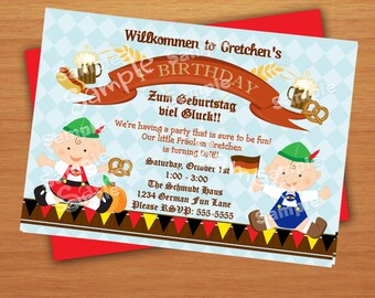 Personalized German Oktoberfest Invitation for Kids or Family