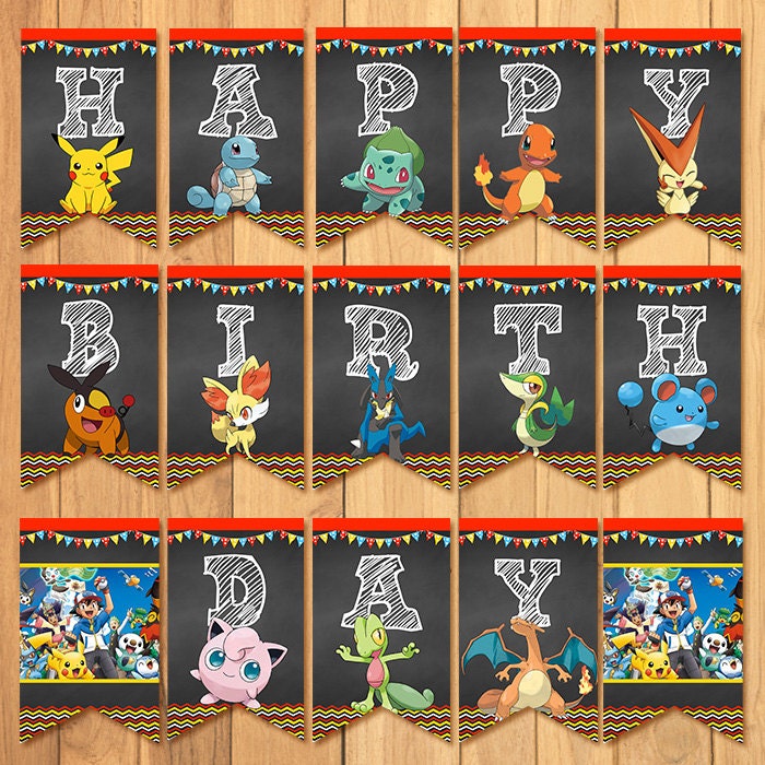 Pokemon Birthday Sign Chalkboard Pokemon Birthday Pokemon
