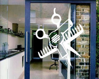 Barber Shop Wall Decal Hairdressing Vinyl Sticker Hair Salon