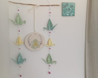 Baby Crib Mobile Origami Paper Crane Amazing Colorful Rainbow