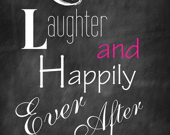 Items similar to Love Laughter and Happily Ever After - Large Vinyl ...