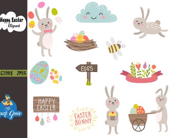 Easter clip art images Bunny clip art Easter vector royalty