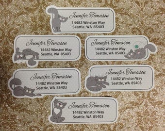 Cat address labels | Etsy