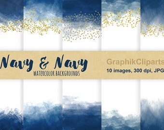 Navy watercolor | Etsy