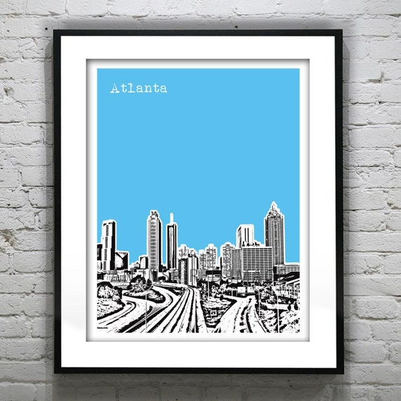 Atlanta Poster Georgia Skyline Art Print GA Item T1230