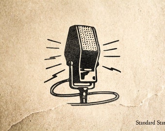 Microphone stamp | Etsy