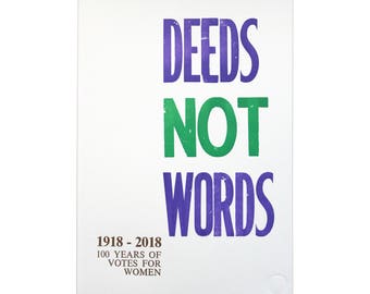 Deeds not words | Etsy