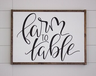 Farm to table sign | Etsy
