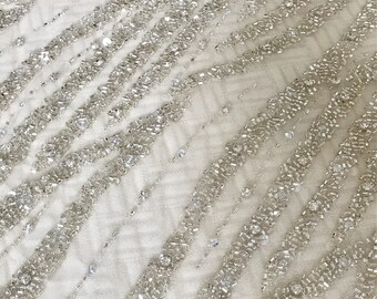 Strass-Stoff Perlen Stoff Tüll
