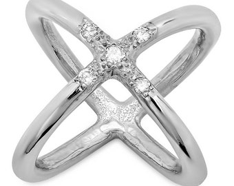 Diamond x ring | Etsy